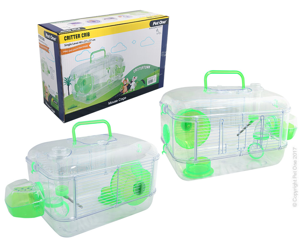 Critter Crib Mouse Habitat 1 Level 40L X 27W X 27cm H Green - It's Pet ...
