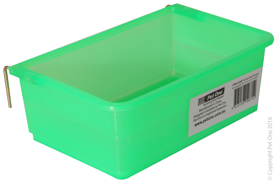 Poultry Feed Trough Rectangular M 17.3 X 10.7 X 6cm - It's Pet-Tacular